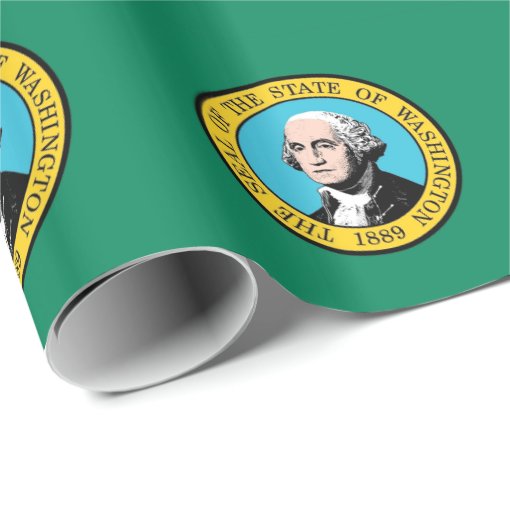 Wrapping paper with Flag of Washington State | Zazzle