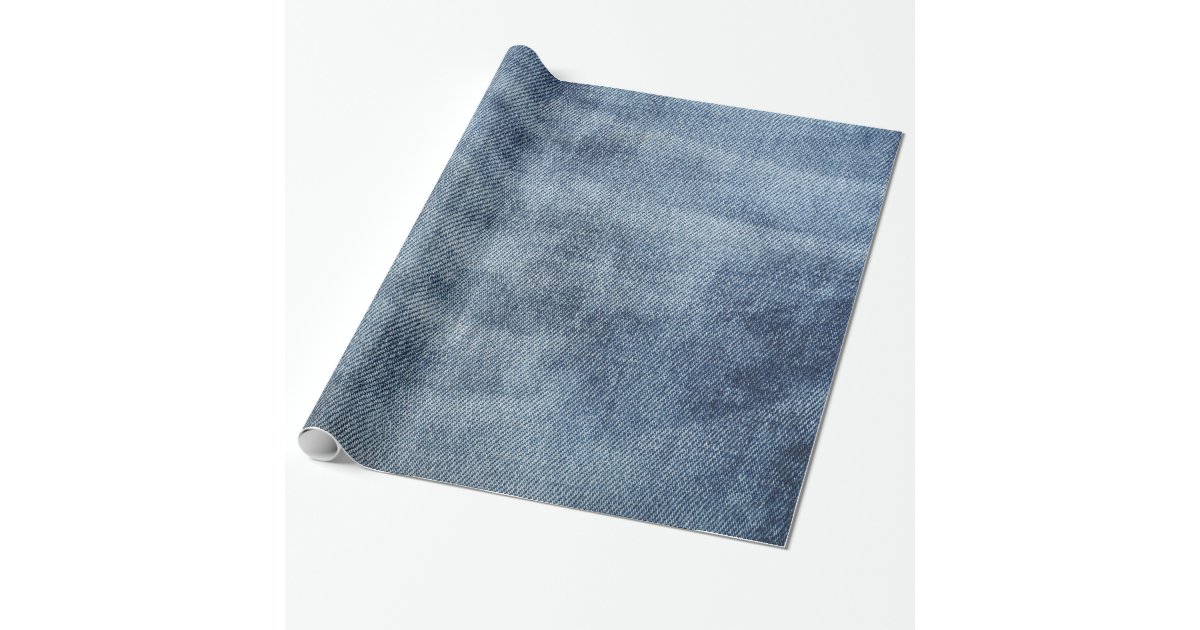 Wrapping paper with natural blue jeans, denim | Zazzle