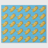 Wrapping Paper | Yellow Submarine Blue Waves | Zazzle