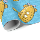 Wrapping Paper | Yellow Submarine Blue Waves | Zazzle
