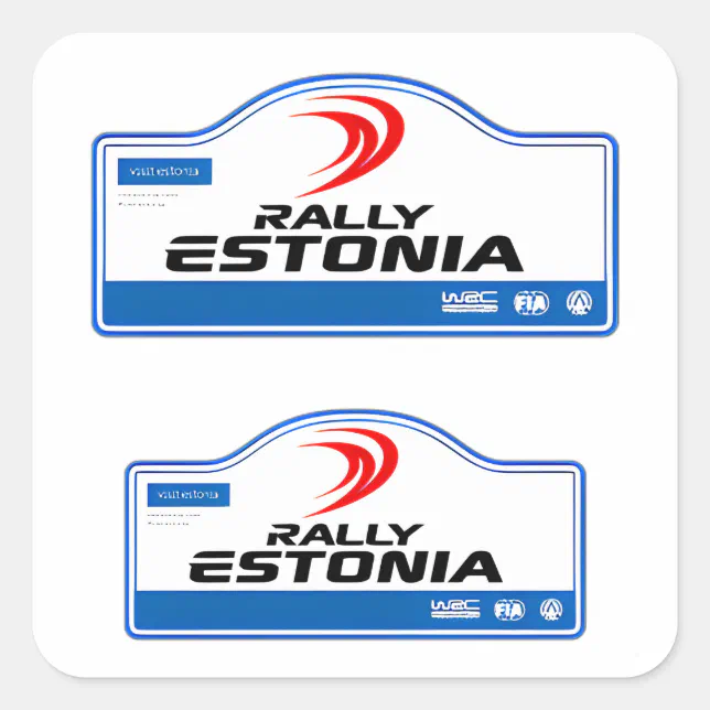 WRC Rally Estonia championship car racing motorspo Square Sticker | Zazzle