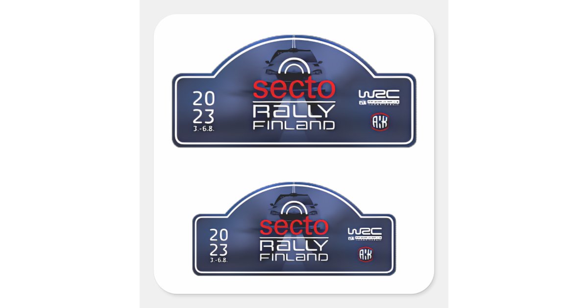 WRC Rally Finland artic car racing motorsport Square Sticker | Zazzle