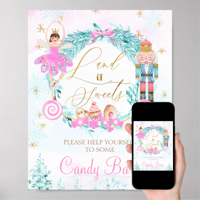 Wreath Land of Sweets Nutcracker Birthday Sign | Zazzle