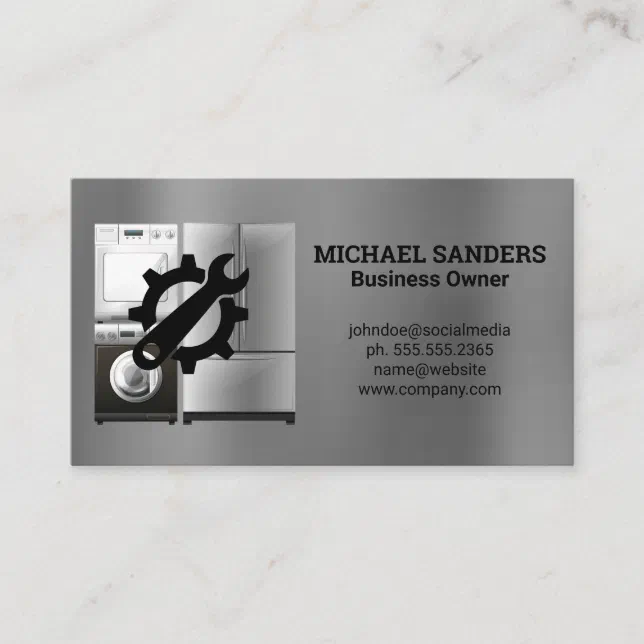 Wrench Gear Logo | Appliances Business Card | Zazzle