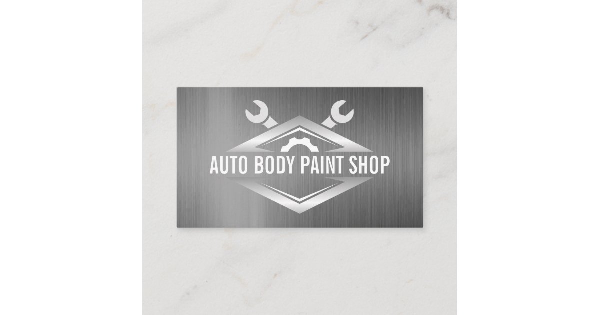 Wrenches Gear | Metallic Background Business Card | Zazzle