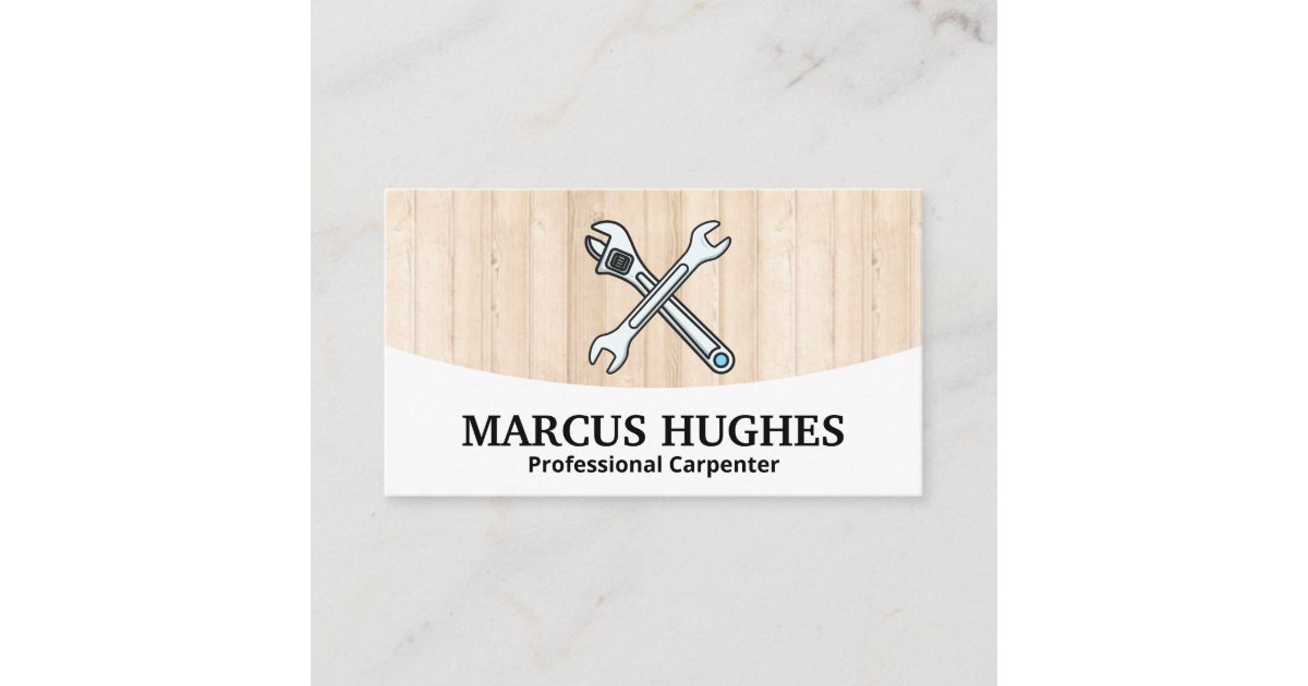 Wrenches | Hardwood Panels Business Card | Zazzle