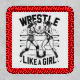 Wrestle Like A Girl, Fighter Lady, Feminist Power Patch | Zazzle