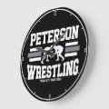 Wrestler ADD NAME School Athlete Wrestling Team Large Clock | Zazzle