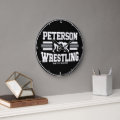 Wrestler ADD NAME School Athlete Wrestling Team Large Clock | Zazzle