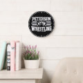 Wrestler ADD NAME School Athlete Wrestling Team Large Clock | Zazzle