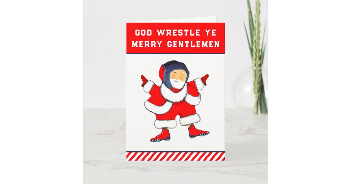 wrestling Christmas Holiday Card | Zazzle