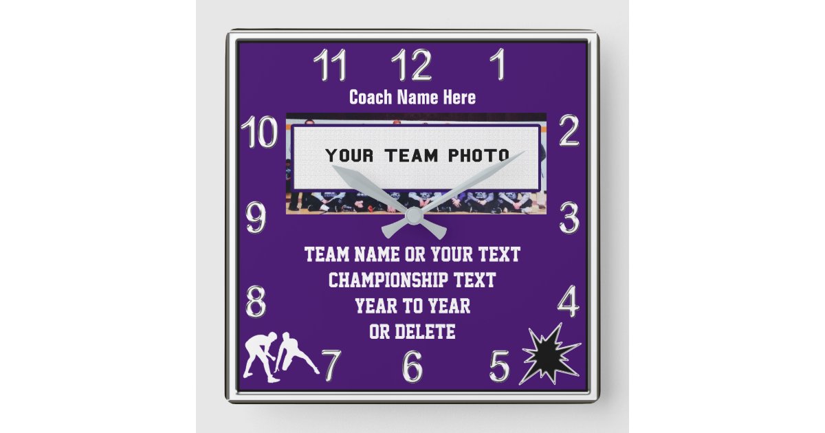 Wrestling Clock with Your Photo, Text and Colors | Zazzle