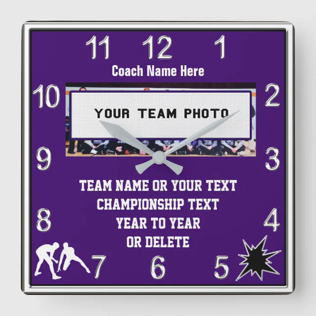 Wrestling Clock with Your Photo, Text and Colors | Zazzle