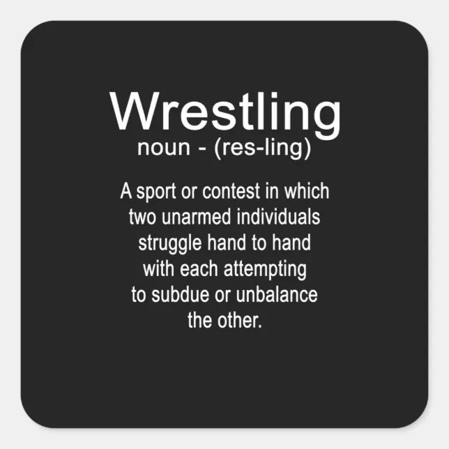 Wrestling Definition Fight Wrestle Martial Art Square Sticker | Zazzle