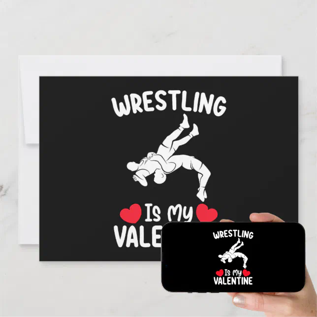 Wrestling Is My Valentine Day Sports Invitation | Zazzle