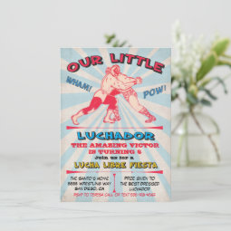 Wrestling Lucha Libre Birthday Fiesta Party Invitation | Zazzle