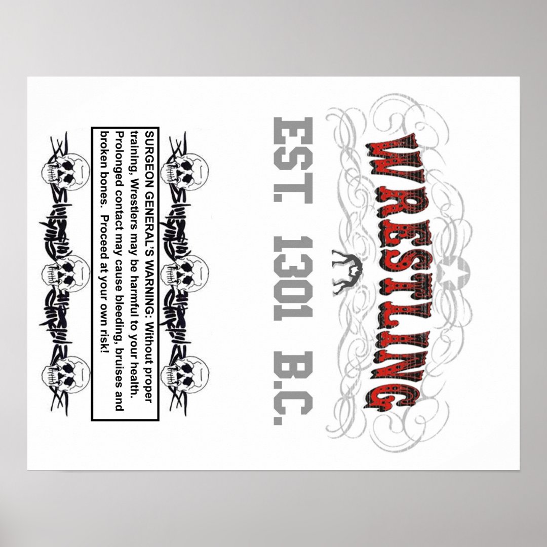 Wrestling Warning Poster | Zazzle
