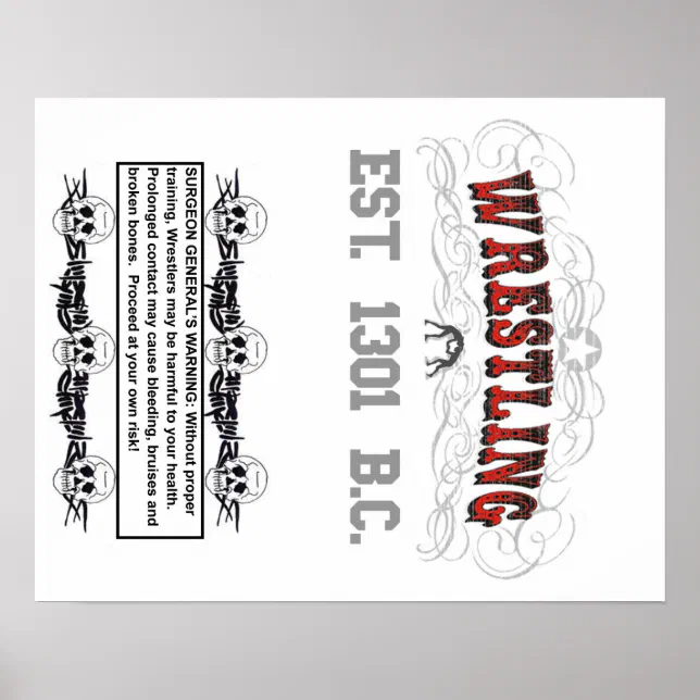 Wrestling Warning Poster | Zazzle