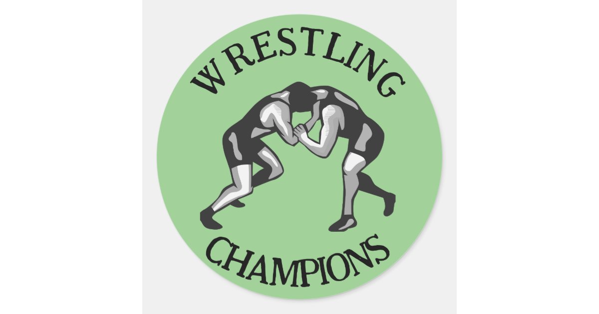 Wrestling Wrestler Design Classic Round Sticker | Zazzle