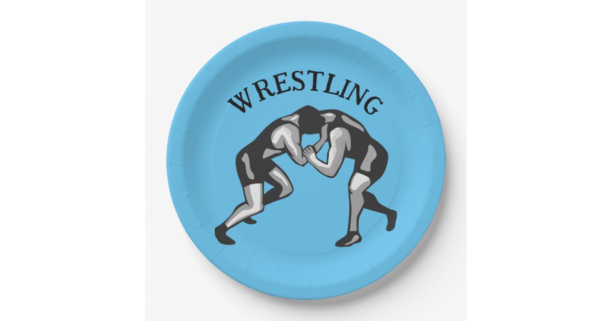 Wrestling Wrestler Design Paper Plates | Zazzle