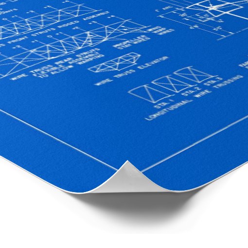 Wright Bros. "Flyer" Blueprint 1903 Poster | Zazzle