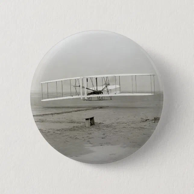 Wright Brothers Flyer First Plane Flight Aviation Button | Zazzle