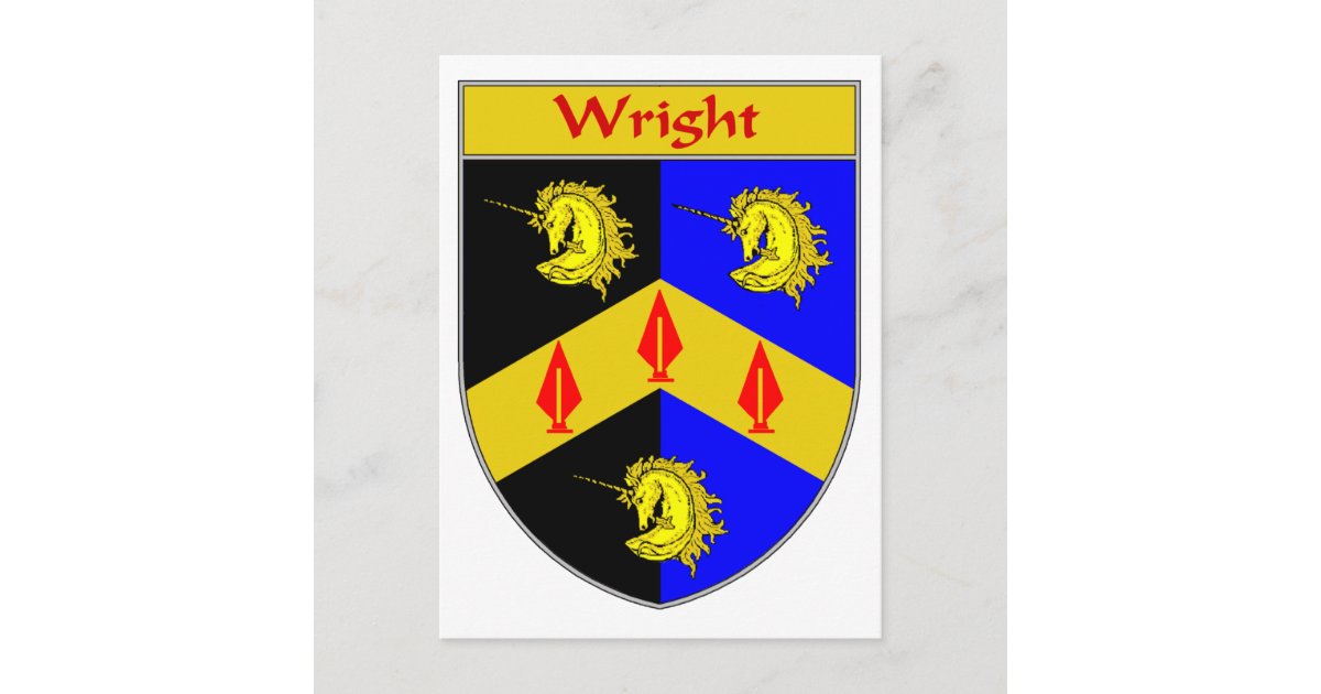Wright Coat of Arms/Family Crest Postcard | Zazzle
