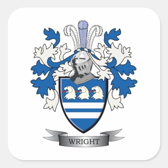 Wright Coat of Arms Square Sticker | Zazzle.com