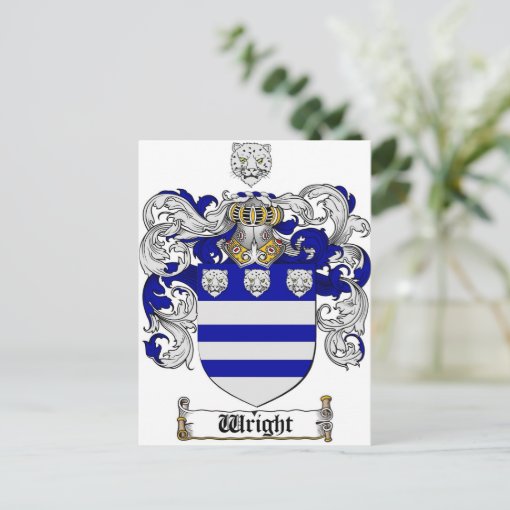 Wright Coat of Arms / Wright Family Crest Postcard | Zazzle