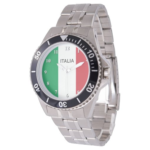 Wrist watch for men with flag of Italy | Zazzle