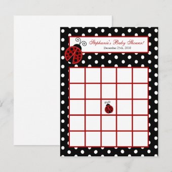 Writable Bingo Card Red Ladybug | Zazzle