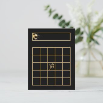 Writable Bingo Card Sweet 16 Gold Black | Zazzle
