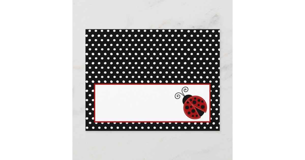 Writable Place Card Red Ladybug | Zazzle