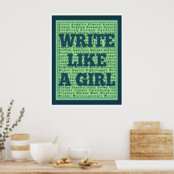 Write Like a Girl Peacock Print | Zazzle
