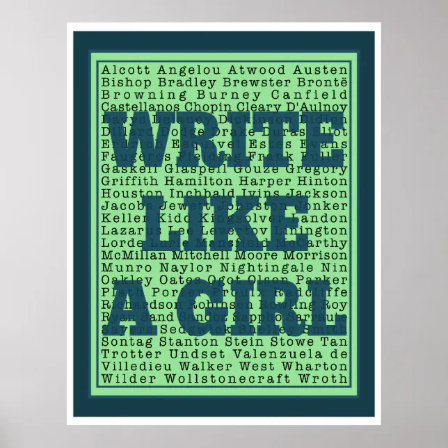 Write Like a Girl Peacock Print | Zazzle
