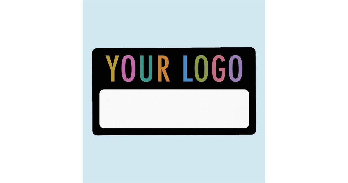 Write On Name Tag Stickers Custom Logo Badge Label | Zazzle
