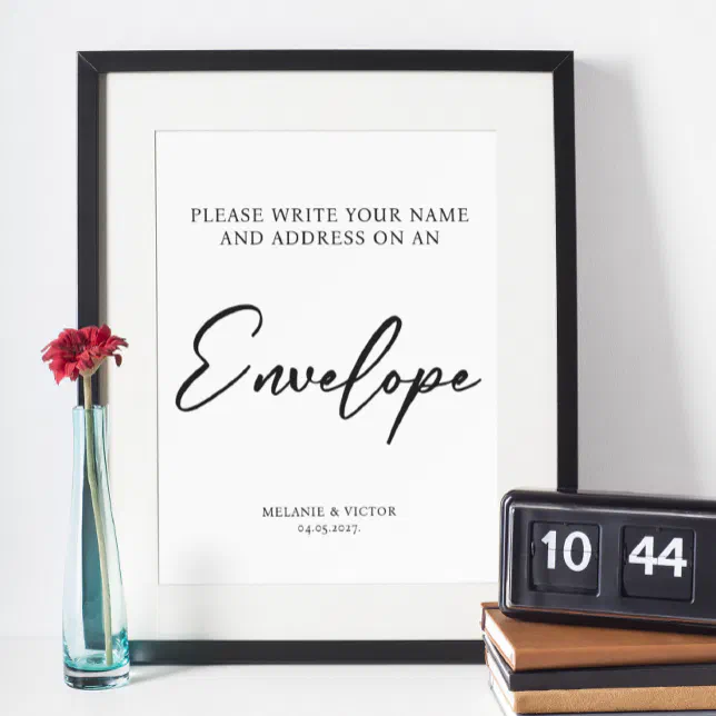 Write your Address on Envelope Wedding Sign Poster | Zazzle