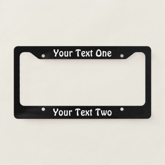Write Your Message Black and White License Plate Frame | Zazzle.com