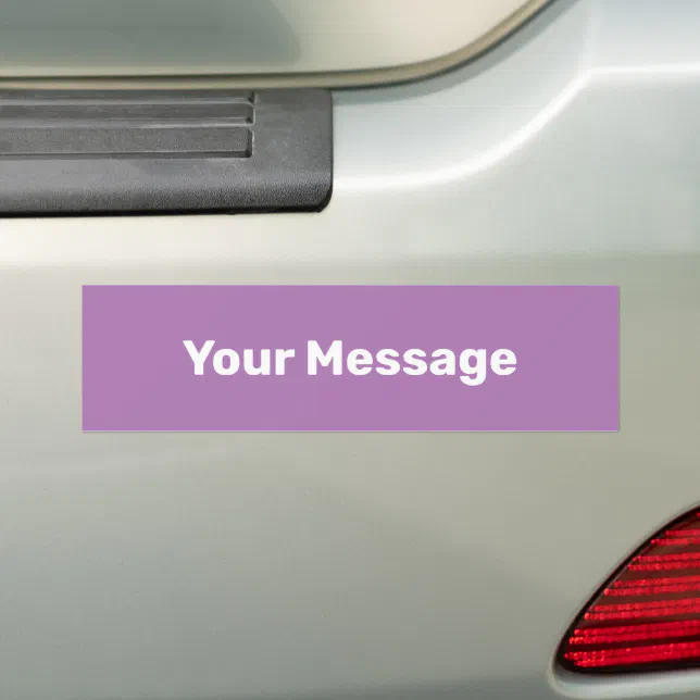 Write Your Message Lavender & White Text Template Bumper Sticker | Zazzle