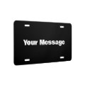 Write Your Own Message Black and White Text License Plate | Zazzle