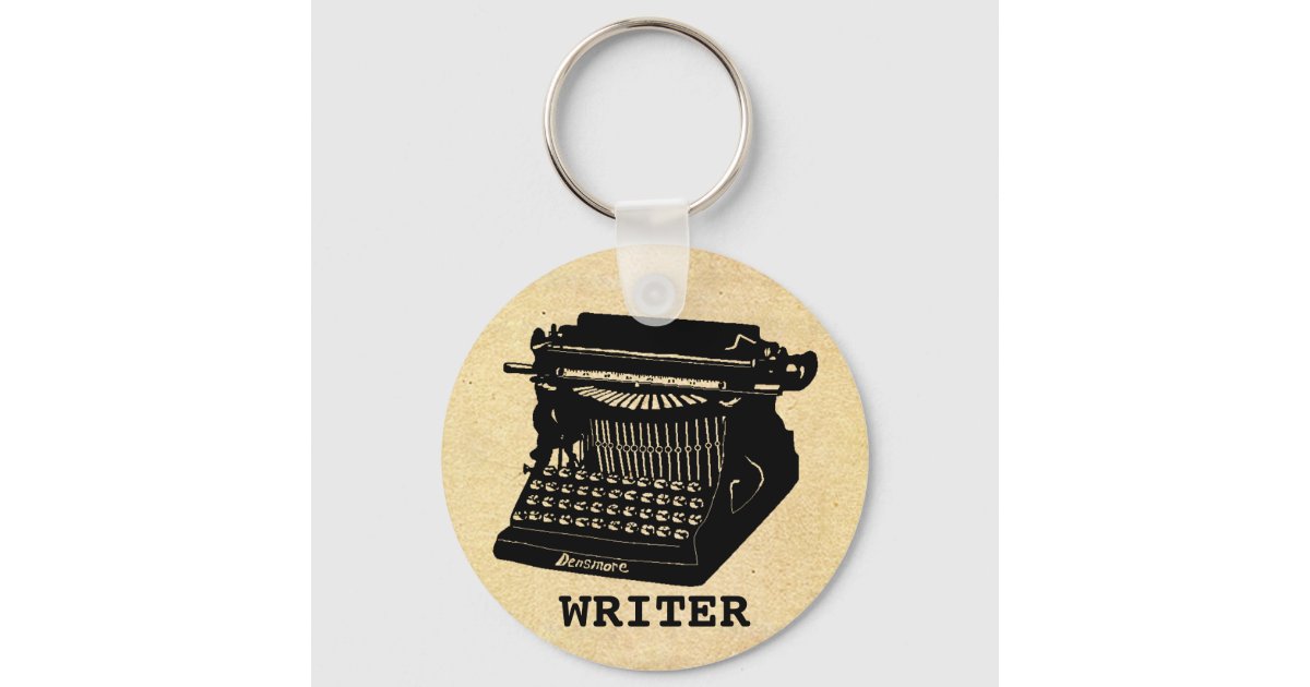 Writer Antique Typewriter Keychain | Zazzle