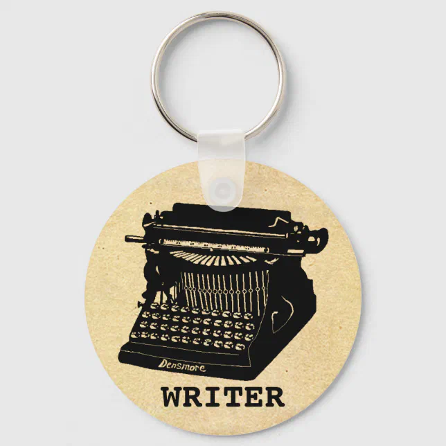 Writer Antique Typewriter Keychain | Zazzle