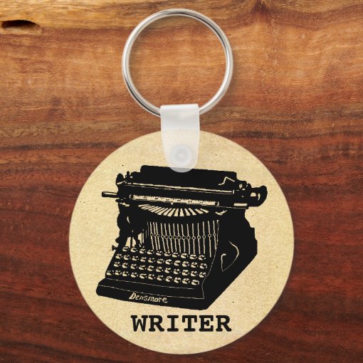 Writer Antique Typewriter Keychain | Zazzle