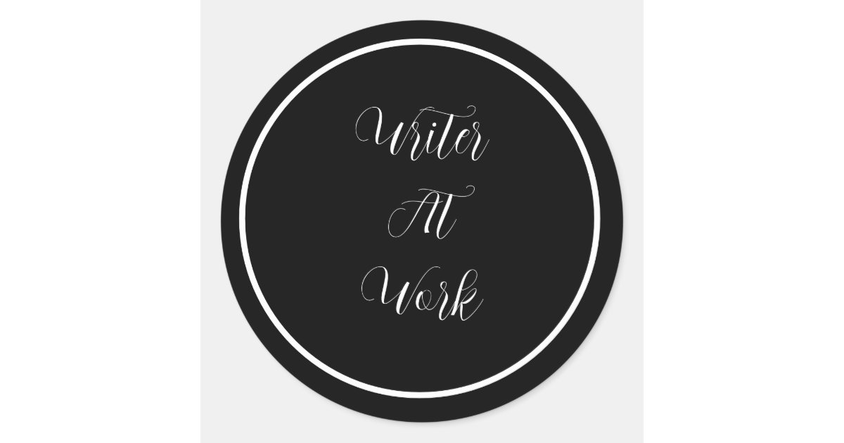 Writer At Work Classic Round Sticker | Zazzle