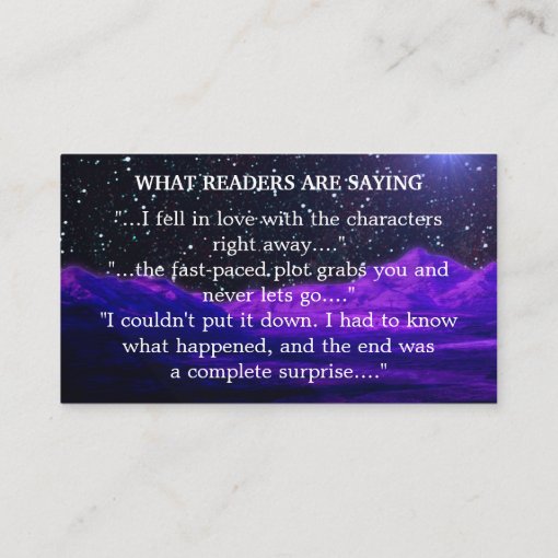 Writer Author Book Promotion Space Science-Fiction Business Card | Zazzle