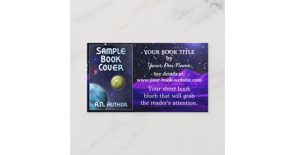 Writer Author Book Promotion Space Science-Fiction Business Card | Zazzle