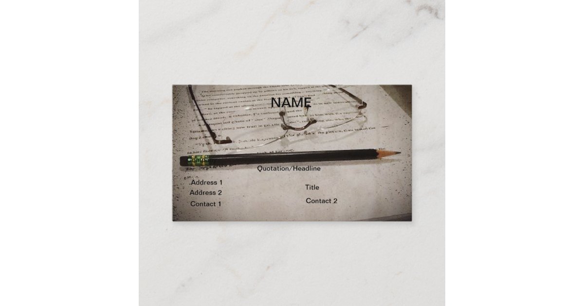 Writer Author Editor Business Card | Zazzle