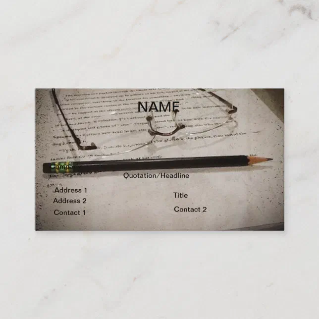 Writer Author Editor Business Card | Zazzle