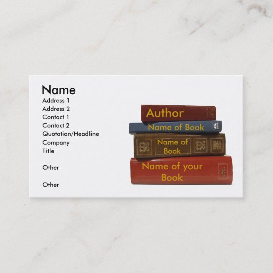 Writer Author Novelist Book Business Card | Zazzle.com