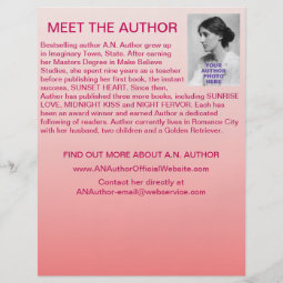 Writer Author Promotion Book Cover Pink White Flyer | Zazzle